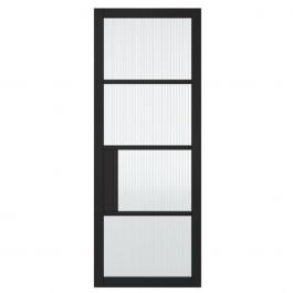 Chelsea Internal Black 4L Reeded Glazed Door